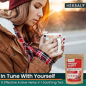 Herbaly Heart Functional Tea - 9 Superherbs - Natural, Organic, Non-GMO, Caffeine-Free, Sugar Free - 1 Pack, 30 Pyramid Tea Bags