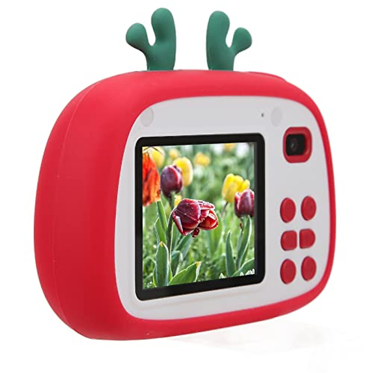 Shanrya Kid Camera, Christmas Style Cute Kids Camera Stable Reliable Push Type Design for Indoor for Outdoor