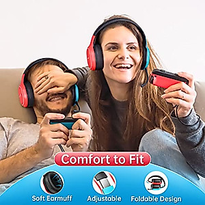 KOFIRE UT-01 Wireless Gaming Headset for Nintendo Switch Lite OLED Model, 2.4GHz Ultra-Low Latency Bluetooth Gaming Headphone with Removable Microphone, USB-C to USB-A Adapter for PS5, PS4, PC