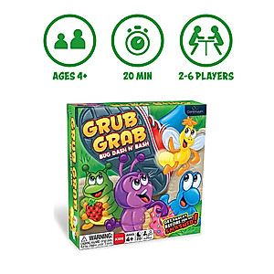Grub Grab Board Games for Kids 4-6 Interactive Game Ant Bugs Boardgame for Children and Family Night 2-6 Players Ages 4+
