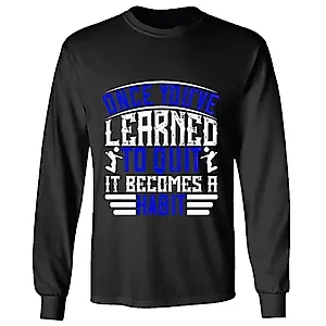 Volleyball Habitual Practice Gift for Players Fans Loved Ones Black and Muticolor Unisex Long Sleeve T Shirt
