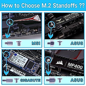 Zmbroll 200Pcs M.2 SSD Mounting Screws Silver Laptop Screws m.2 Standoff and Screw M2 Motherboard Standoffs Notebook Computer Screw Set with Screwdriver for Asus Gigabyte MSI Motherboards