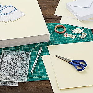 Cardstock 8.5 x 11 Paper Pack - 110 lb Yellow Ivory Cardstock Scrapbook Paper - Double Sided Card Stock for Crafts, Embossing, Cardmaking - 100 Sheets