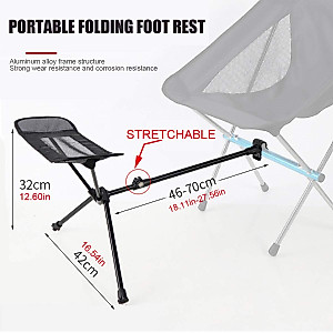 Portable Camping Chair Foot Rest Lightweight Heavy Duty Folding Outdoor Picnic Beach Travel Fishing Backpacking,Durable 600D Thicken Oxford Cloth,Sturdy Aluminum Alloy Frame,with Carry Bag