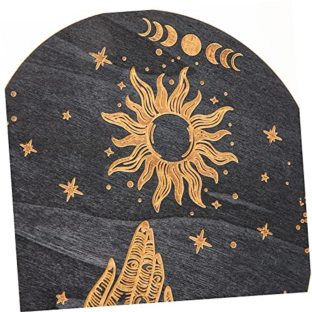 Amosfun 6 pcs Essential Style Hanging Wall Crystal Shelves Stone Mounted Altar Moon Rustic for Wooden Floating Decorative Decoration Room Stones Bohemian Stand Display Holder Divination