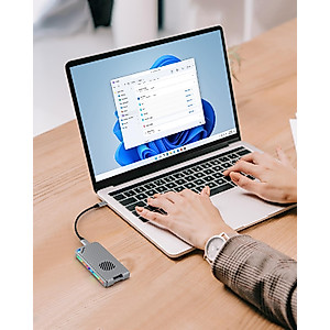 Syvisions M.2 NVMe SSD Enclosure,Tool-Free 40Gbps Compatible with USB4.0/3.2/3.1/3.0/2.0&Thunderbolt3, Fan Cooling, Anti-Scratch Aluminum Alloy, LED Light, Support SSD Size 2280 B+M M-Key