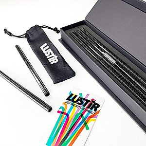 Carbon Fiber Reusable Drinking Straws - Tall | 4 Pack
