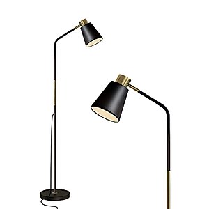 Floor Lamp, Industrial Floor Lamp Height Adjustable 360°Rotation Lampshade Modern Standing Lamp, Floor Lamps for Living Room, Office, Bedroom Reading, Work etc (Black)