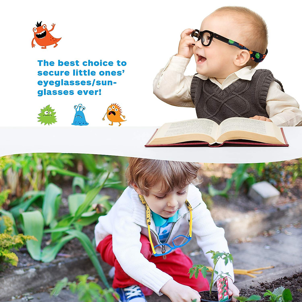 Kids Eyewear Retainer, No-Tail Adjustable Glass Retainers for Boys & Girls Sports, Eyeglasses & Sunglasses Strap for Kids, Floating Sunglass Lanyard for Kids