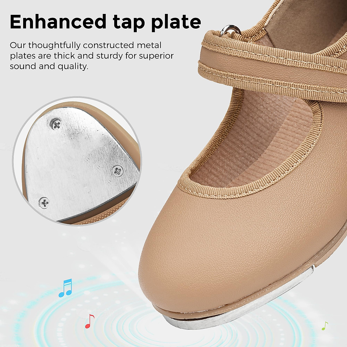 Stelle Tap Shoes for Girls Toddler Boys PU Leather Dance Shoes(Toddler/Little Kid/Big Kid)(Tan,2ML)