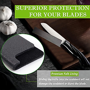 BLIRITEL 2 PCS Knife Sheath, Universal Kitchen Knife Covers, Non-BPA Chef Knife Edge Guard, ABS Knife Case Abrasion Resistant Felt Lined Knife Protector Sleeves (3.5 * 1 inch for Paring Knife)