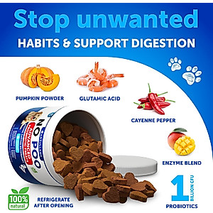Canine No Poo Supplement - Probiotics & Enzymes for Dog Gut Health - Vet Formulated - Duck Flavor