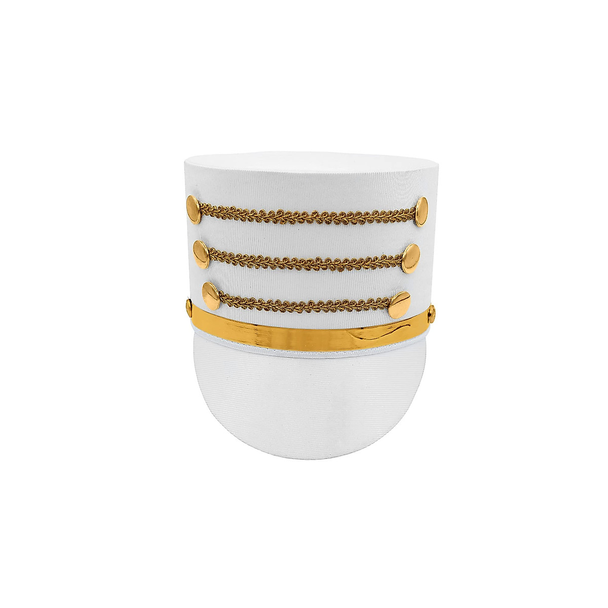 Nicky Bigs Novelties Adult Toy Soldier Hat - Marching Band Major Dress Hats - Ringmaster Nutcracker Cosplay Halloween Costume Accessory, White, One Size