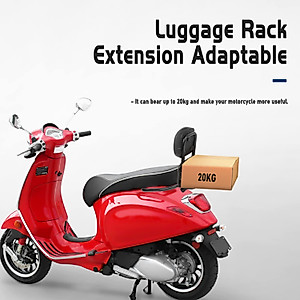 Scooter Rear Luggage Cargo Rack Adapter w/Passenger Backrest Back Rest Cushion Pad Sissybar Sissy Bar for Ve-spa Primavera Sprint Elettrica 150 2014 2015 2016 2017 2018 2019 2020 2021 2022