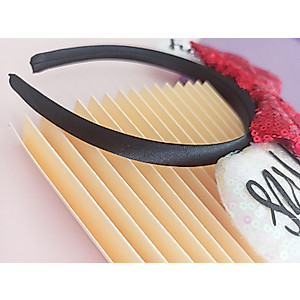 MapleLeaf Wedding Bridal Minnie Ears headband,Future Mrs Bride to Be Headband with Glitter Bow of Wedding Bachelorette Crown Hen Party Bridal Showe (Red)