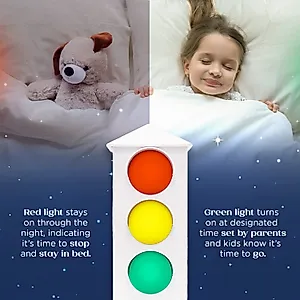 It's About Time Stoplight Sleep Enhancing Alarm Clock for Kids (Girl Car Clock)