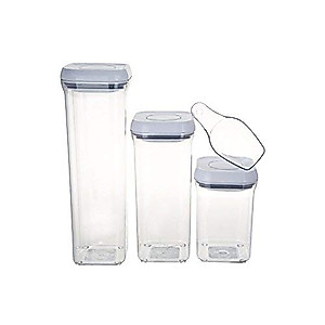OXO Good Grips 3 Piece Pop Container Set with Scoop,White