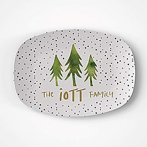 Harper Livingston Trees Dot Platter | Christmas | Gift Idea | Personalized | Dishwasher Safe | Oven Safe | Microwave Safe | ThermoSaf(R)