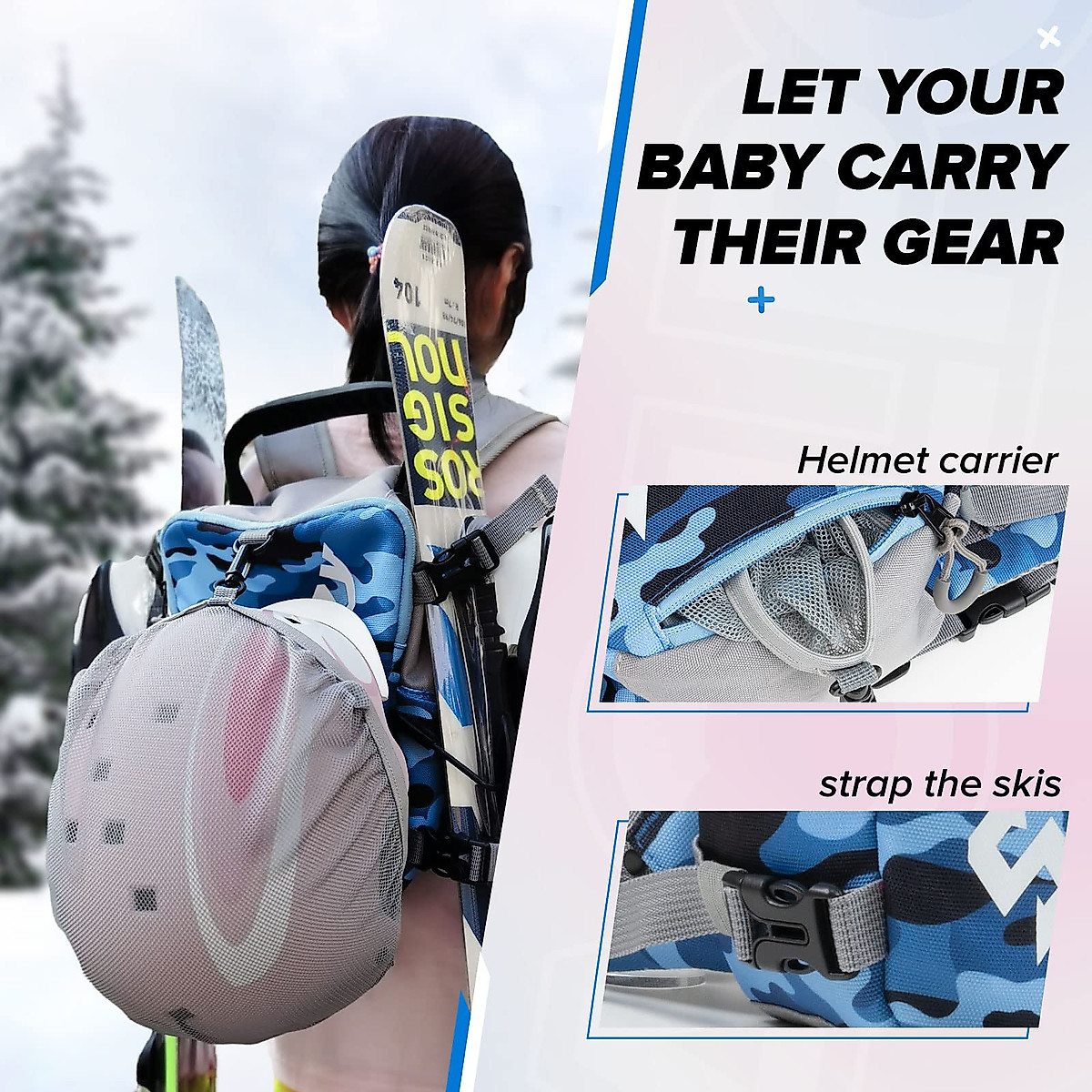 Ski Harness for Kids, Kids Ski Harness Strap with Retractable Leashes, Toddler Skis Kids Snowboard Teach Speed Control