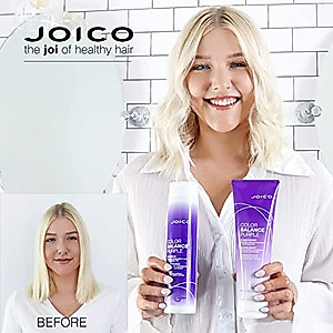 Joico Color Balance Purple Shampoo & Conditioner Set | Eliminate Brassy and Yellow tones | For Cool Blonde or Gray Hair