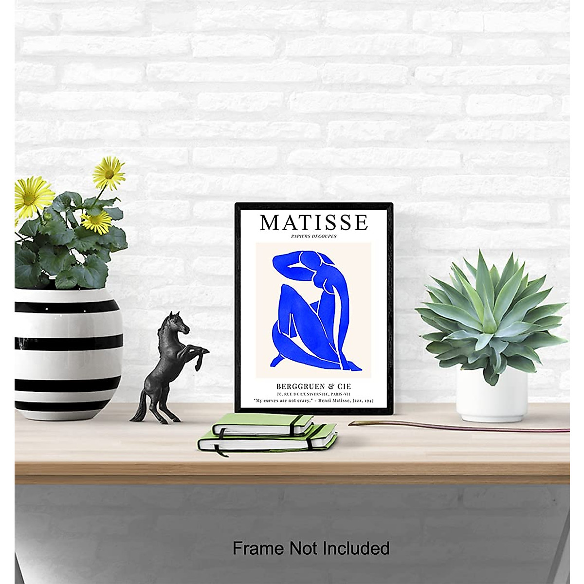 Matisse Wall Art - Blue Matisse Poster, 8x10 - Matisse Print - Minimalist Wall Art - Abstract Art - Line Art Decor - Mid Century Modern Wall Art - Henri Matisse - Aesthetic Pictures - Minimal Wall Art