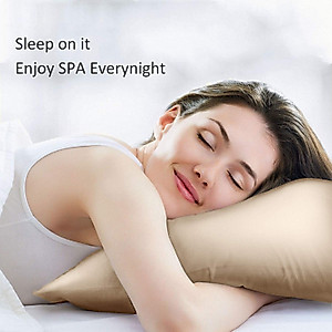 NeckAngel Satin Silk Pillowcases with a Hair Tie for Hair and Skin Slip Cooling and Silky Pillow Cases 20x26 Inches