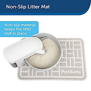 PetSafe Anti-Tracking Litter Mat - Traps Crystal and Clay Clumping Cat Litter - Durable Mesh Material - Easy to Clean Mat - Compatible with All Cat Litter Boxes - Medium Size