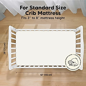 2-Pack Bamboo Crib Sheets for Boys, Girls - Jersey Fitted Crib Sheet, Organic Baby Crib Sheets Neutral, Crib Mattress Sheet, Toddler Bed Sheets, Baby Sheets for Crib, Unisex Crib Fitted Sheet (Khaki)