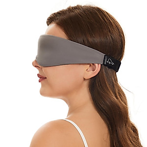 ALASKA BEAR Sleep Mask Headband Design, Blindfold Eye Mask for Women Men 100% Blackout for Meditation Workout Travel, All Sleeping Positions (Dark Grey)