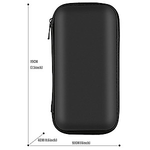 iMangoo Shockproof Carrying Case Hard Protective EVA Case Impact Resistant Travel 12000mAh Bank Pouch Bag USB Cable Organizer Earbuds Sleeve Pocket Accessory Smooth Coating Zipper Wallet Black