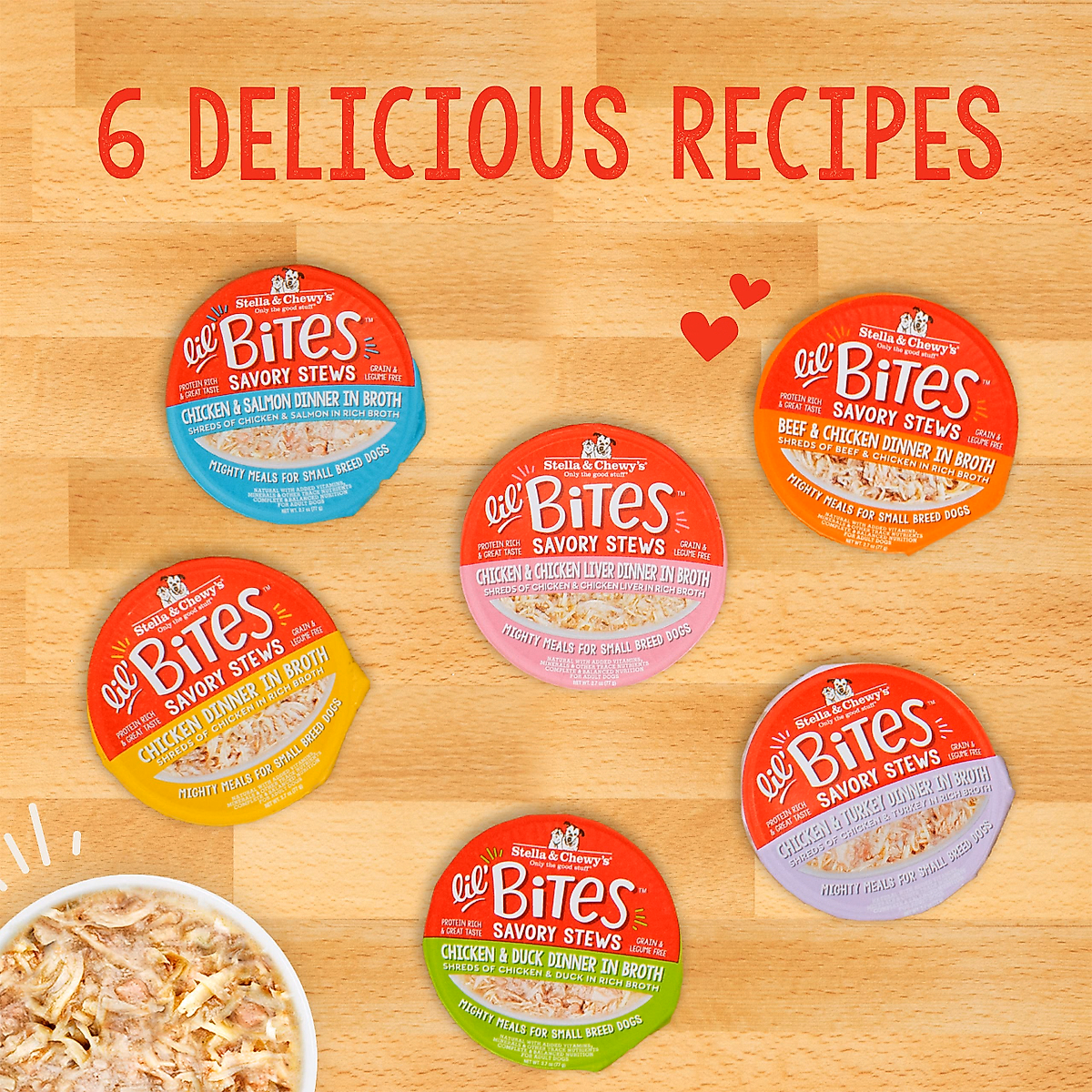 Stella & Chewy's Lil Bites Savory Stews for Small Breeds Beef & Chicken Dinner in Broth, 2.7 oz. Cups (Pack of 12)