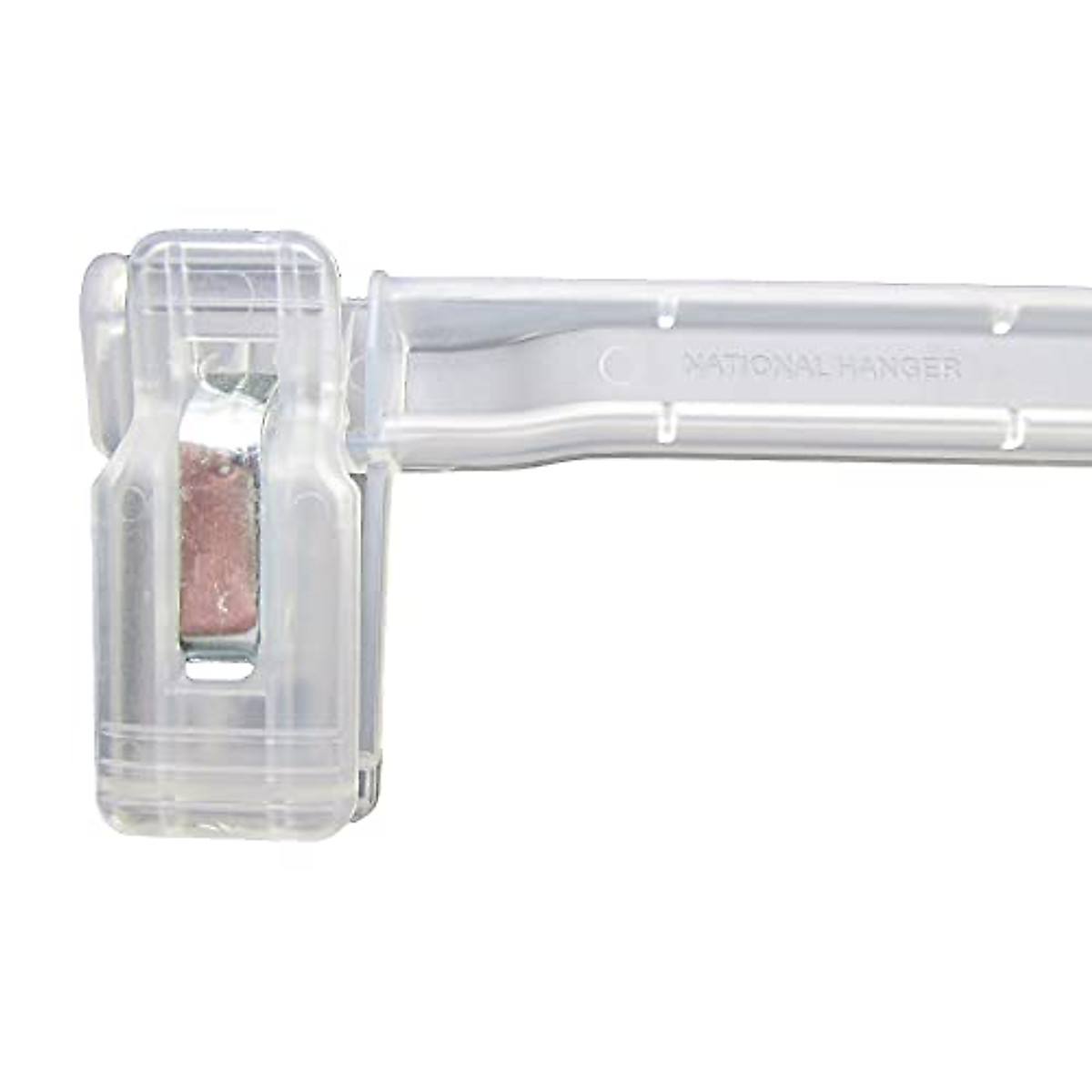 NAHANCO 6012 Plastic Skirt/Pant Hanger with Pinch Grips, Metal Swivel Hook, 12", Clear (Pack of 200)