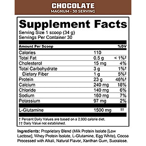 MTN OPS Magnum 100% Whey Isolate Protein Powder - 32 Servings, Chocolate