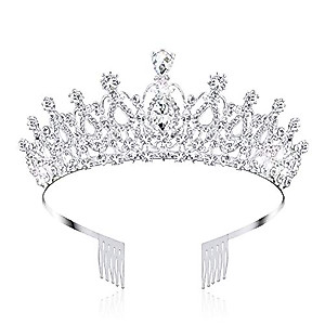 NODG Silver Tiaras and Crowns for Women Crystal Silver Crowns for Women Crowns and Tiaras Hair Accessories for Wedding Birthday Tiaras Princess Crowns and Tiaras for Bride