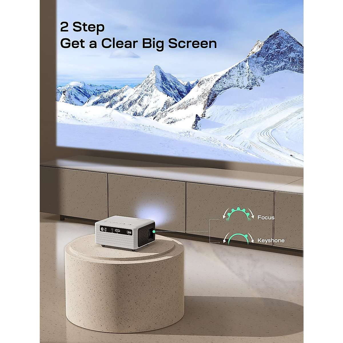 Mini Projector, YOTON Portable Phone Projector 1080P Supported, 6000 Lumens Brightness Home Projector Y3 Compatible with Fire Stick, HDMI, USB, PS5, Xbox, iOS, Android, Laptop