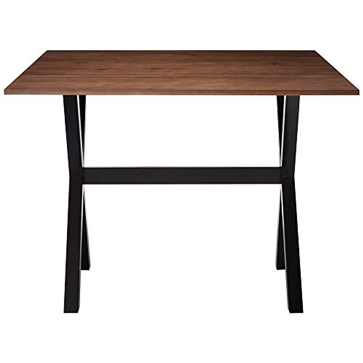 Nathan James Kalos Solid Wood Drop Leaf Folding Kitchen Farmhouse Room or Space Saving Console Desk, Rustic, Dining Table, Walnut/Black