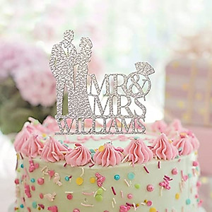 Mr & Mrs Personalised Engagement Wedding Caketopper Bride To Be Wedding Party Supplies For Couples Engagement Gifts Silver