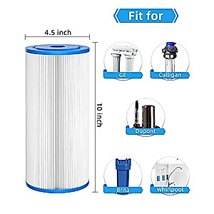 Fil-fresh 5 Micron 10" x 4.5" Whole House Water Filter Compatible with GE GXWH40L, FXHSC, Culligan R50-BBSA, Dupont WFHDC3001, W50PEHD (2 Pack)