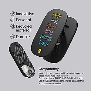 RhinoShield GRIPMAX - Grip and Stand for Phones and Cases, Reusable and Durable, Smartphone Accessory - Black