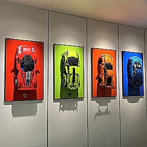iLuane Display Wallboard for LEGO 42083 Bugatti Chiron Bundle With LEGO 42115 Lamborghini Sián FKP 37 Bundle With LEGO 42056 Porsche 911 GT3 RS Bundle With Lego 42143 Ferrari Daytona SP3 (Only Display