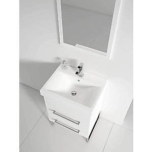 Fine Fixtures - Modern White 24" Bathroom Vanity Set,Chrome Hardware, vitreous China Sink Top