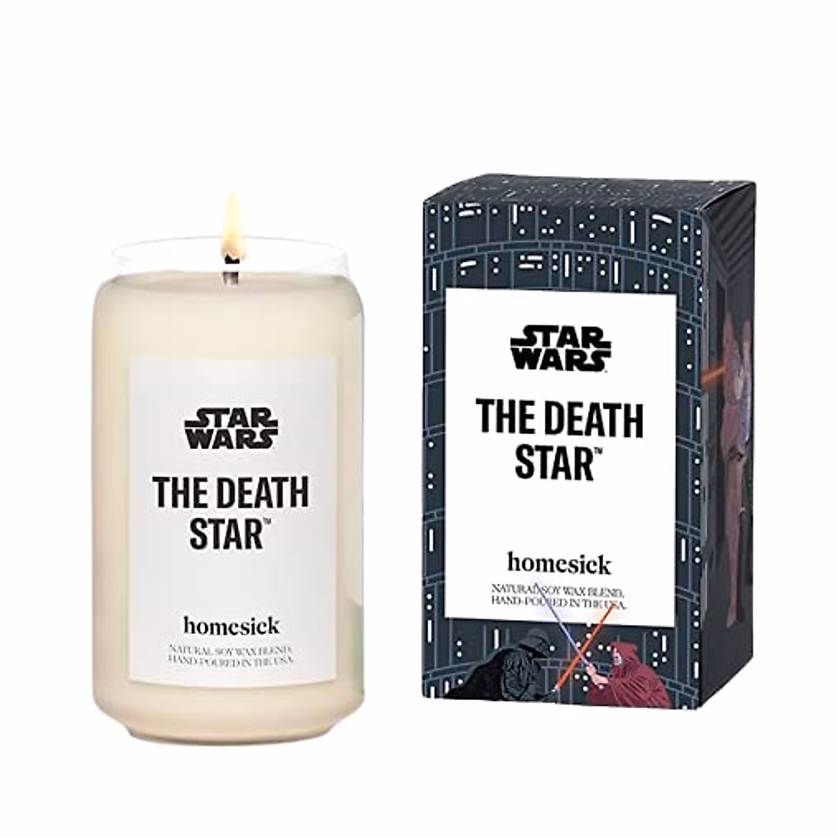 Homesick Premium Scented Candle, Star Wars The Death Star - Scents of Smoked Amber, Cement, Tobacco, 13.75 oz, Gifts, Soy Blend Candle Home Decor