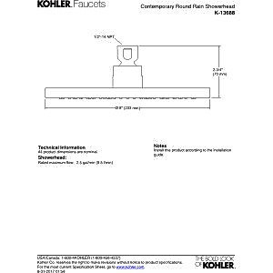 8 Contemporary Round Rain Showerhead