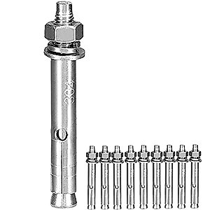 HESHUN M6x60mm 304 Stainless Steel Expansion Bolts, Hexagonal Expansion Bolts, Concrete Screws, m6x60mm Expansion Bolts, (10 pcs)