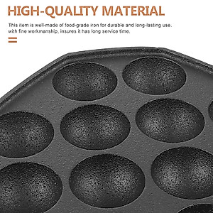 Hemoton Pans Grill Pan 19 Holes Baking Tray Cast Iron Nonstick Cooking Plate Pancakes Plate Octopus Balls Baking Maker for Quail Egg Octopus Black Nonstick Frying Pan Nonstick Frying Pan