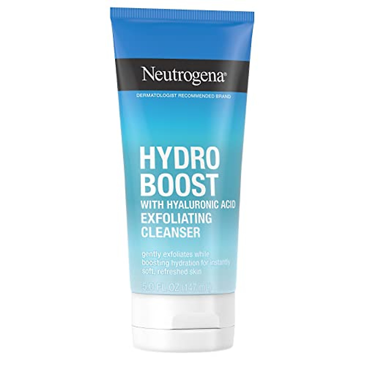 Neutrogena Hydro Boost Gentle Exfoliating Daily Facial Cleanser with Hyaluronic Acid, Face Wash Clinically Proven to Increase Skin's Hydration Level, Oil-Free & Non-Comedogenic, 5 oz