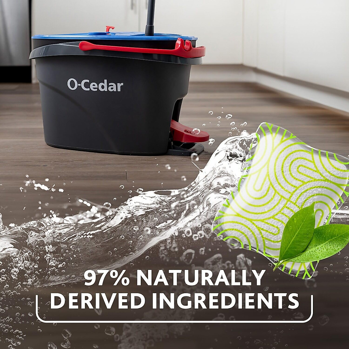 O-Cedar EasyWring RinseClean Microfiber Spin Mop & Bucket Floor Cleaning System with 1 Extra Refill with Citrus Pac (Variety Pack)