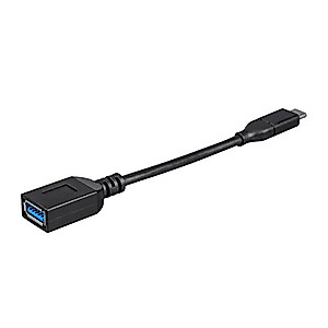 Monoprice USB & Lightning Cable - 0.15 Meter - Black | Essentials 3.1 USB-C to USB-A Female Gen 1, 3A, 5 Gbps, for Samsung Galaxy S9 S8 Note 8, Pixel, LG V30 G6 G5, Nintendo Switch - Select Series