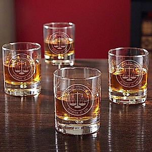 Scales of Justice Custom Decanter Set with Rocks Glasses (Personalized Product)