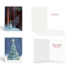Stonehouse Collection Assorted Christmas Cards | Winter Forest Holiday Boxed Cards | USA Made | 18 Beautiful Christmas Cards & Envelopes (Forest)